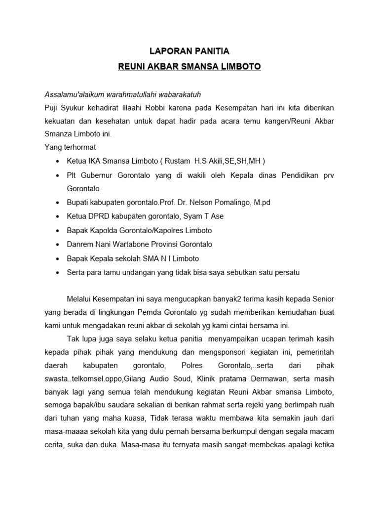 LAPORAN PANITIA Fix | PDF