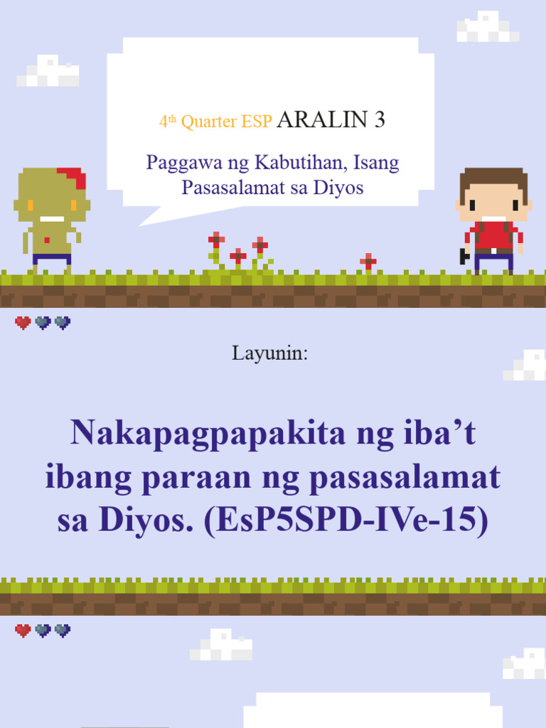 ESP 4th Aralin 3 | PDF