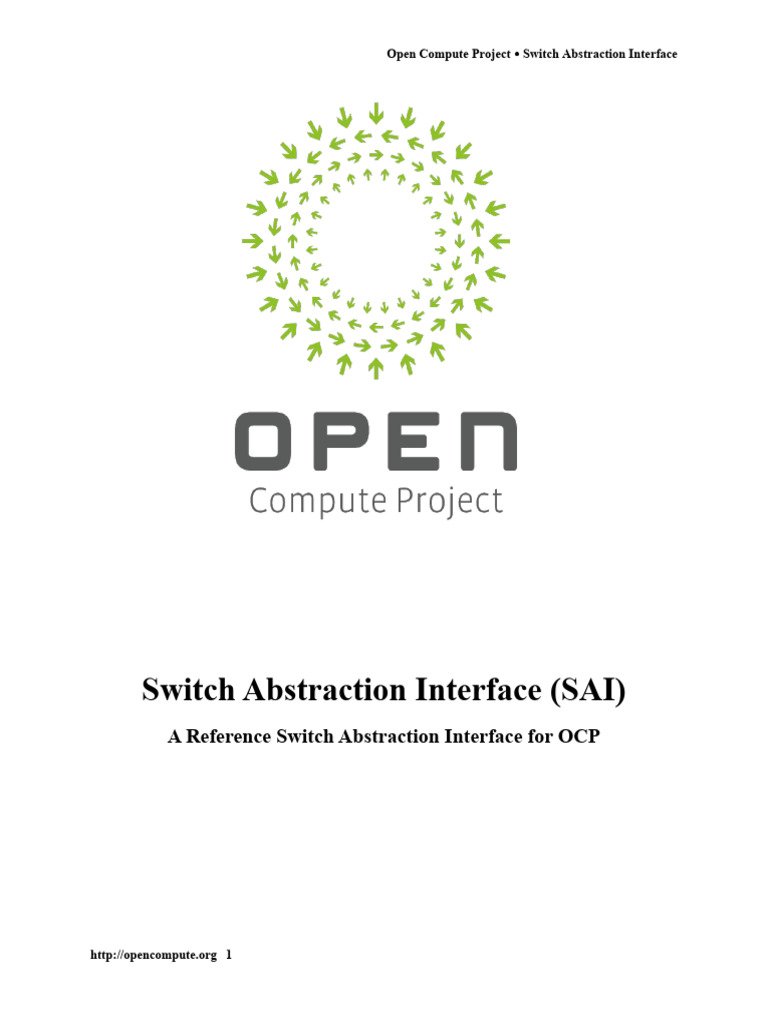 Switch Abstraction Interface OCP Specification v0.2 | PDF | Computer Network | Router (Computing)