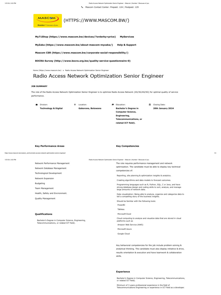RAN Optimization Engineer Needed | PDF | Amazon Web Services ...