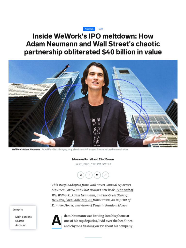 Inside WeWork's IPO Meltdown - January 2021 - WILD | PDF | Jamie Dimon | Jp Morgan Chase
