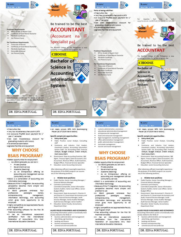 BSAIS Program: Career Opportunities | PDF | Audit | Accounting