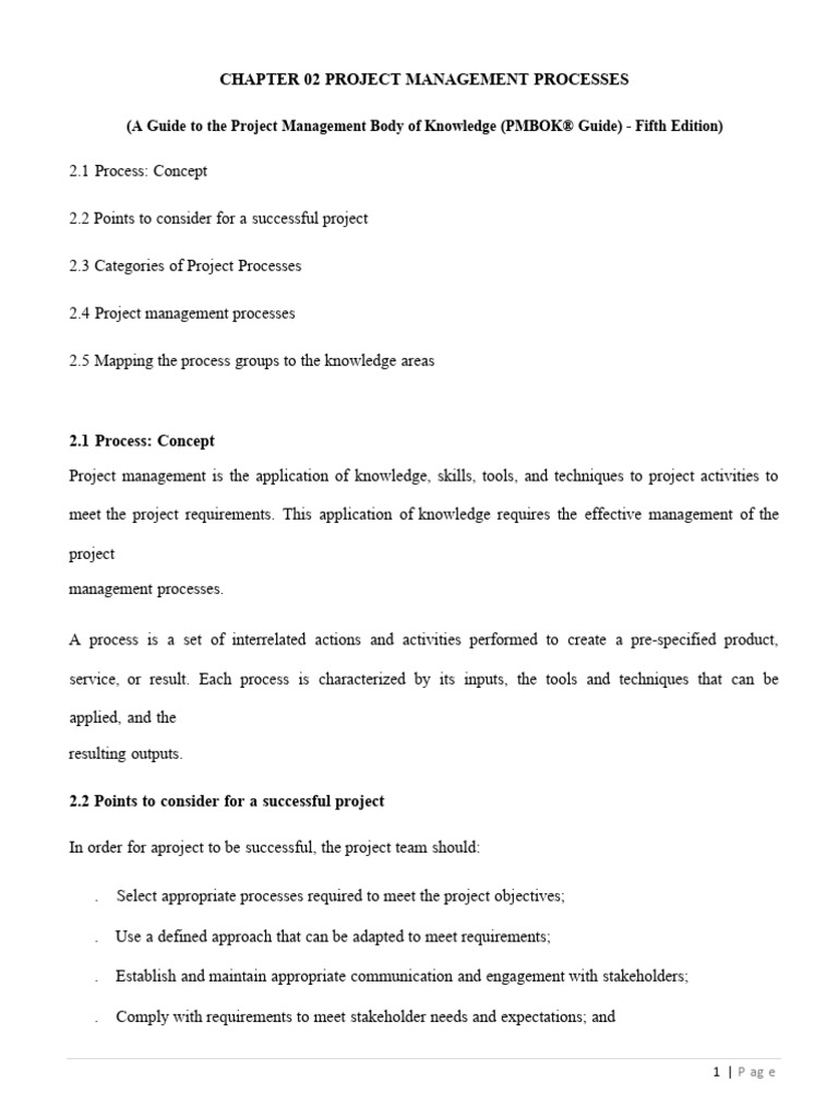 CH 02 Project Management Process | PDF | Project Management | Business