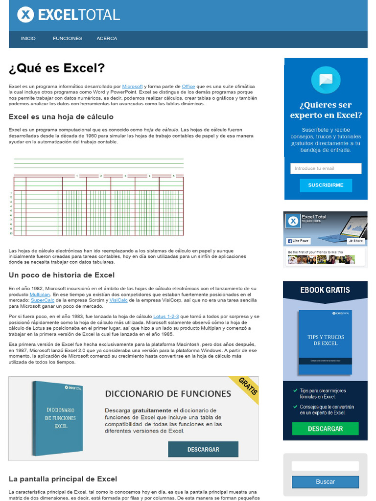 Qué es Excel | PDF | Microsoft Excel | Ciencias de la Computación