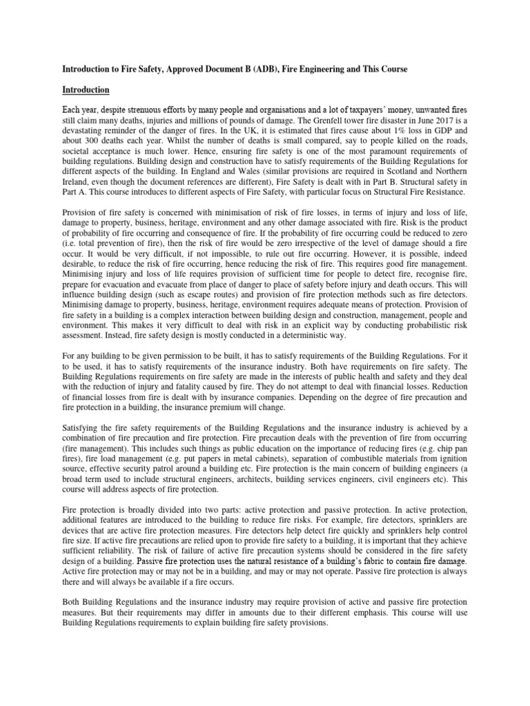 Introduction To Fire Safety | PDF | Fires | Duct (Flow)