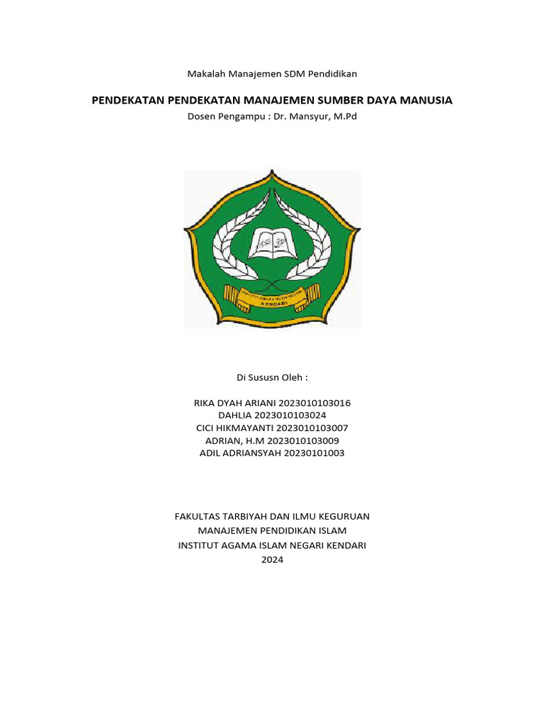 Pendekatan MSDM Kel. 1 | PDF