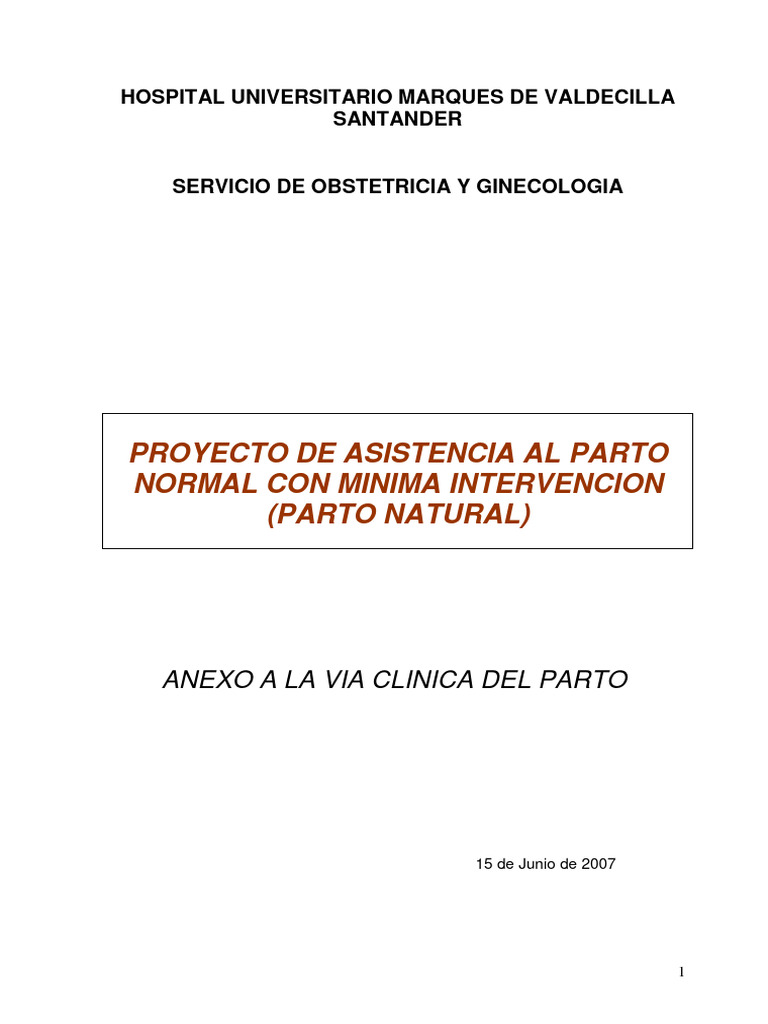 Protocolo Parto Natural Humv | PDF