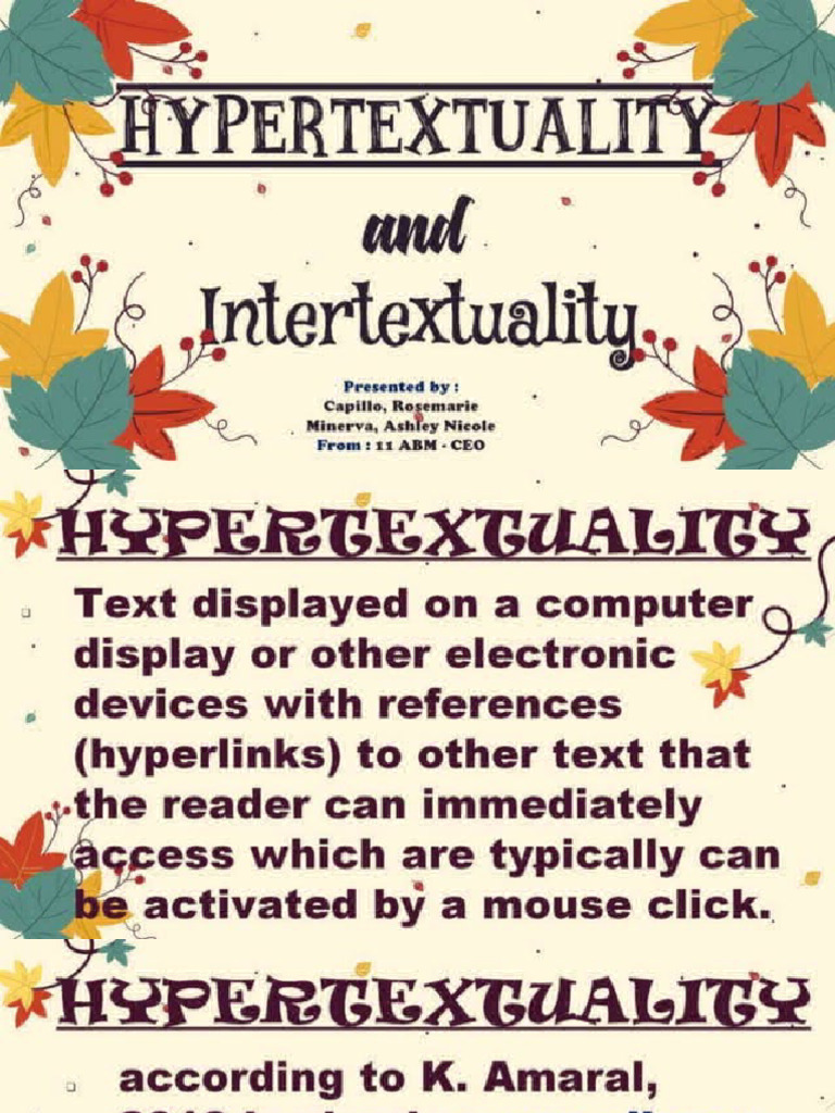 Hypertext Intertext Reading and Writing Skills Grade 11 2nd Sem | PDF