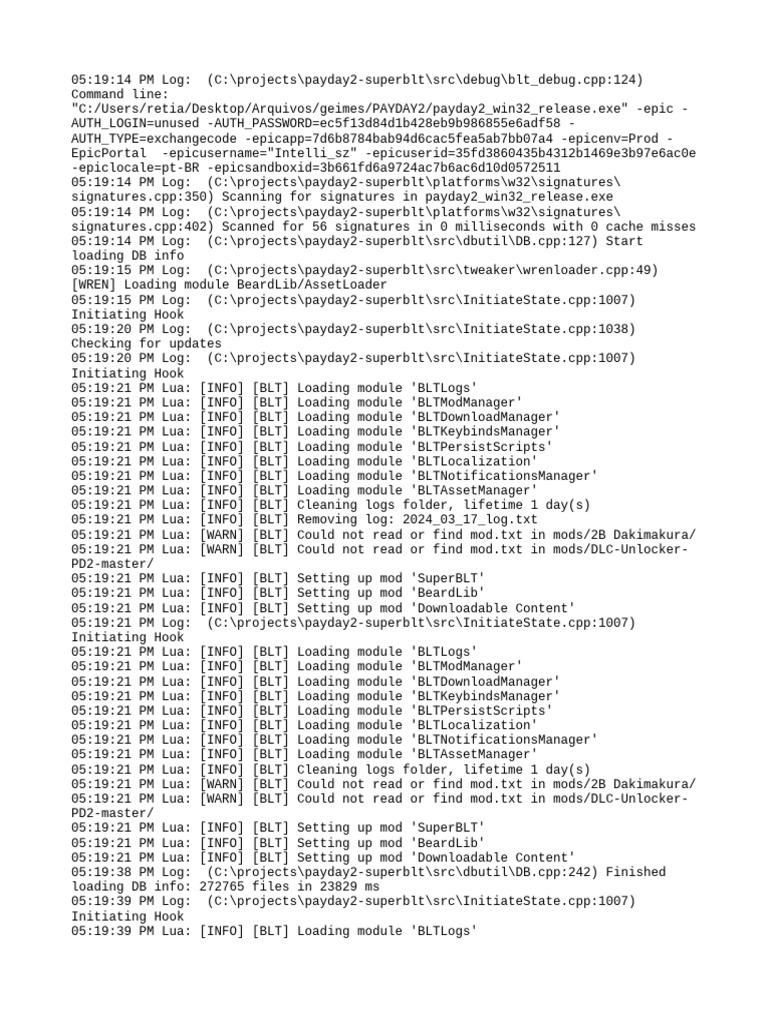 PAYDAY 2 SuperBLT Debug Log Analysis | PDF | Computer Science ...