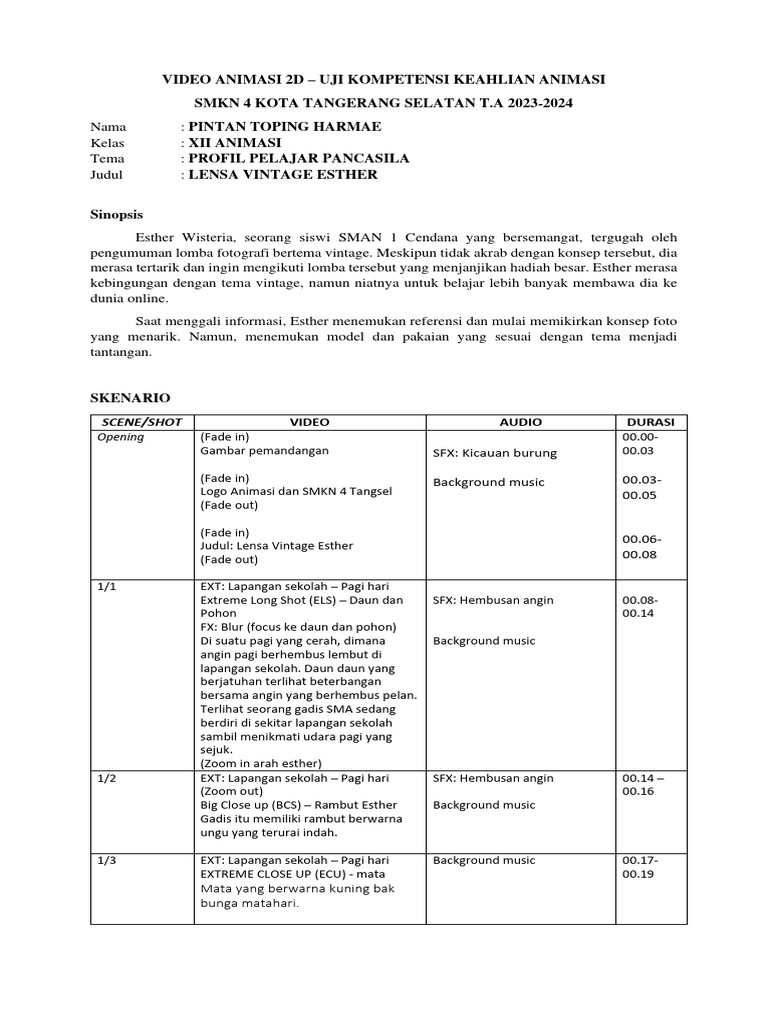 Contoh Skenario Ujian Kompetensi Keahlian | PDF