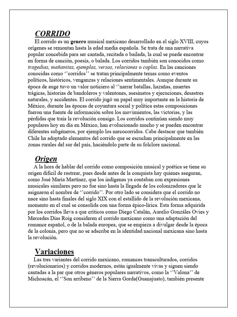 CORRIDO | PDF | Corrido