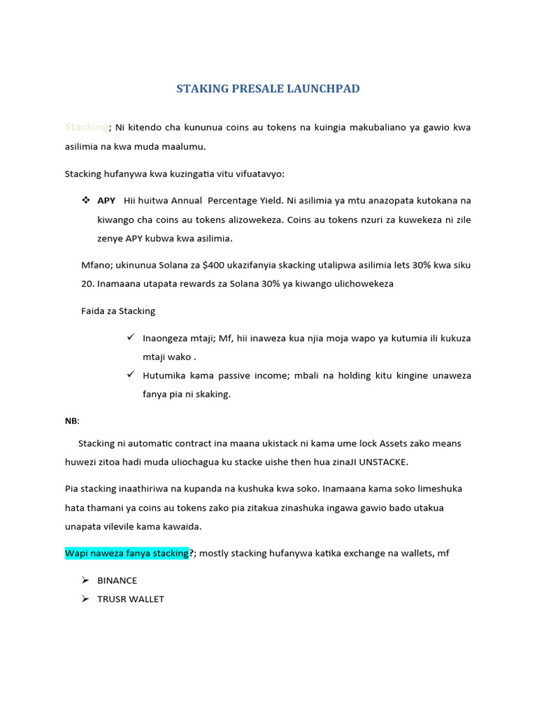 Staking Presale Launchpad | PDF