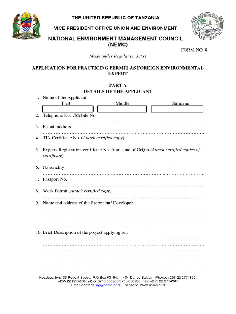 en-1646132814-FORM NO. 8-APPLICATION FOR PRACTICING AS FOREIGN EXPERT | PDF