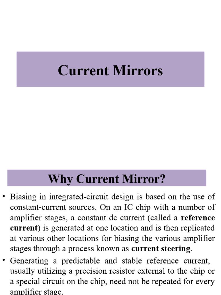 Current Mirror Circuit Overview | PDF