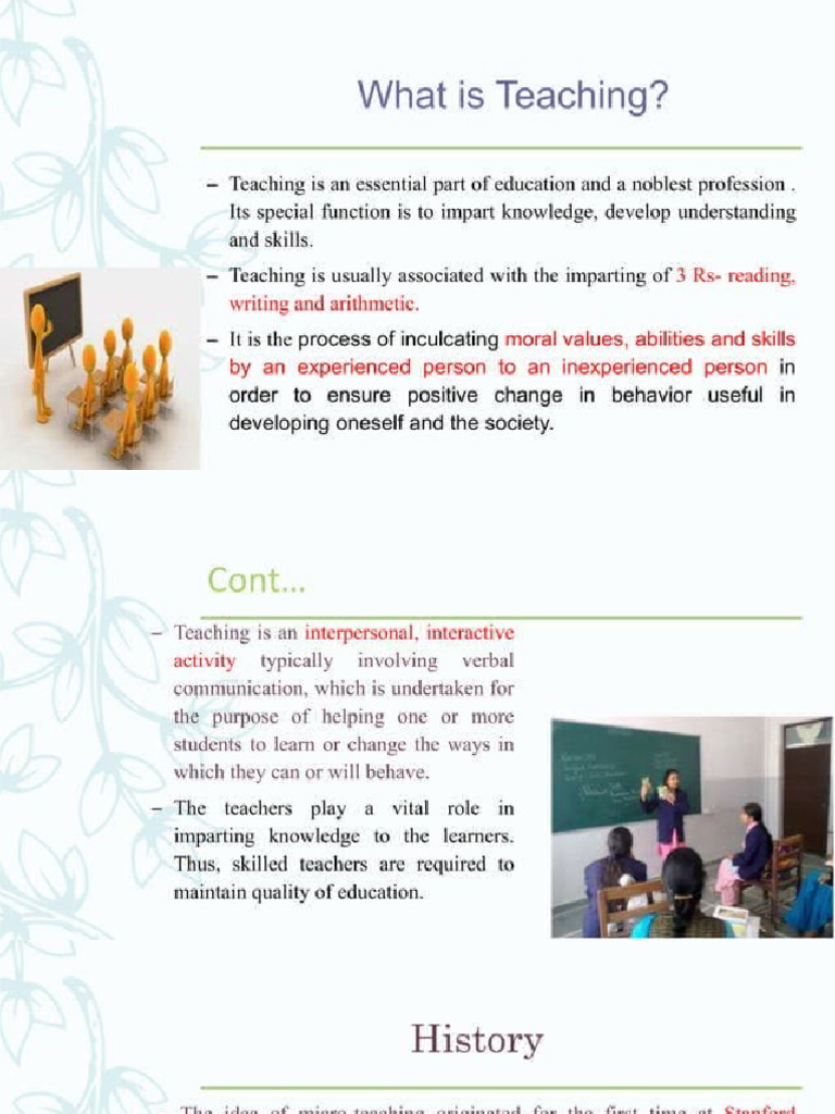Concept and Purpose of Micro Teaching | PDF