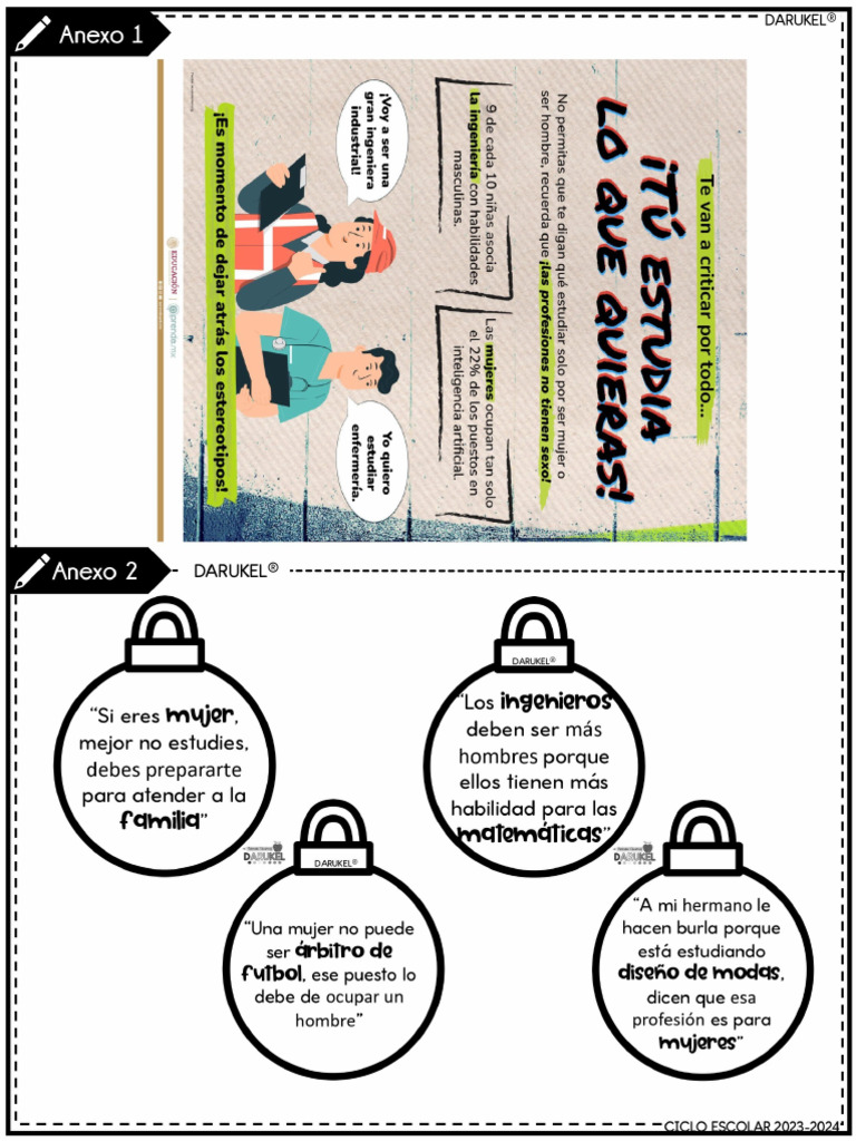 4° ANEXOS Las Profesiones y Los Oficios No Tienen Género | PDF