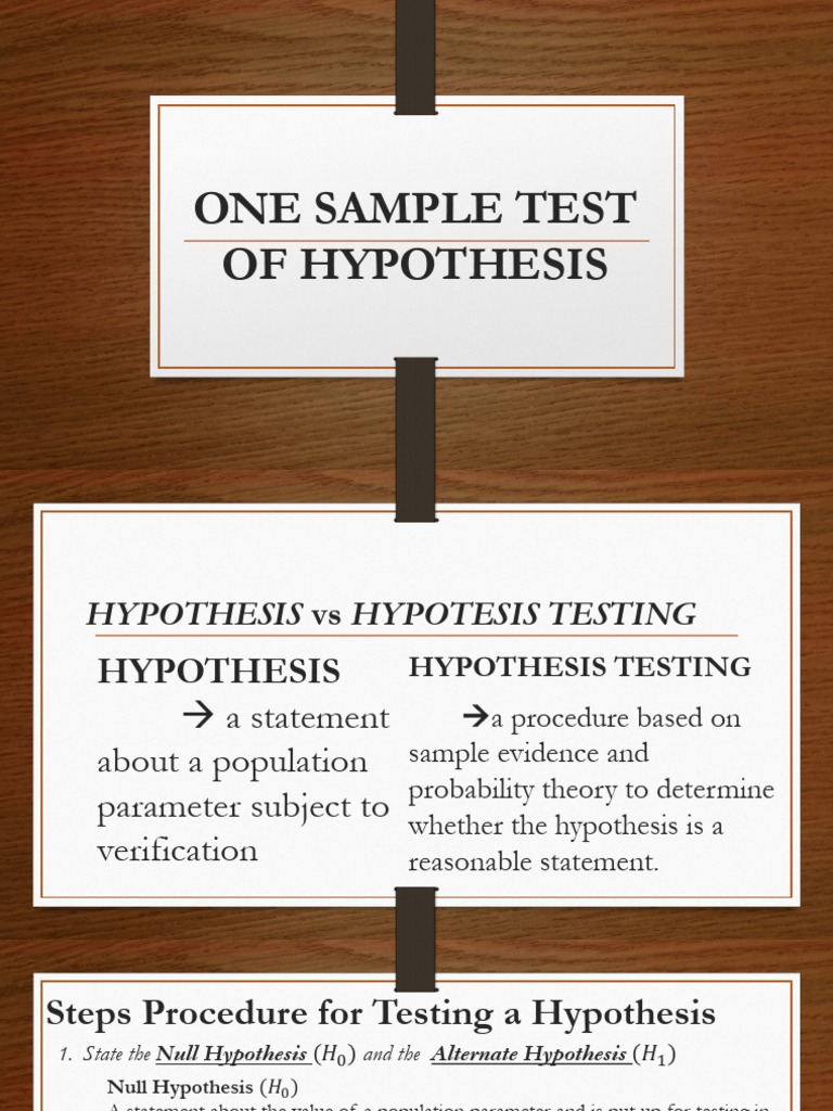 One Sample Test of Hypothesis | PDF | Statistical Hypothesis Testing ...