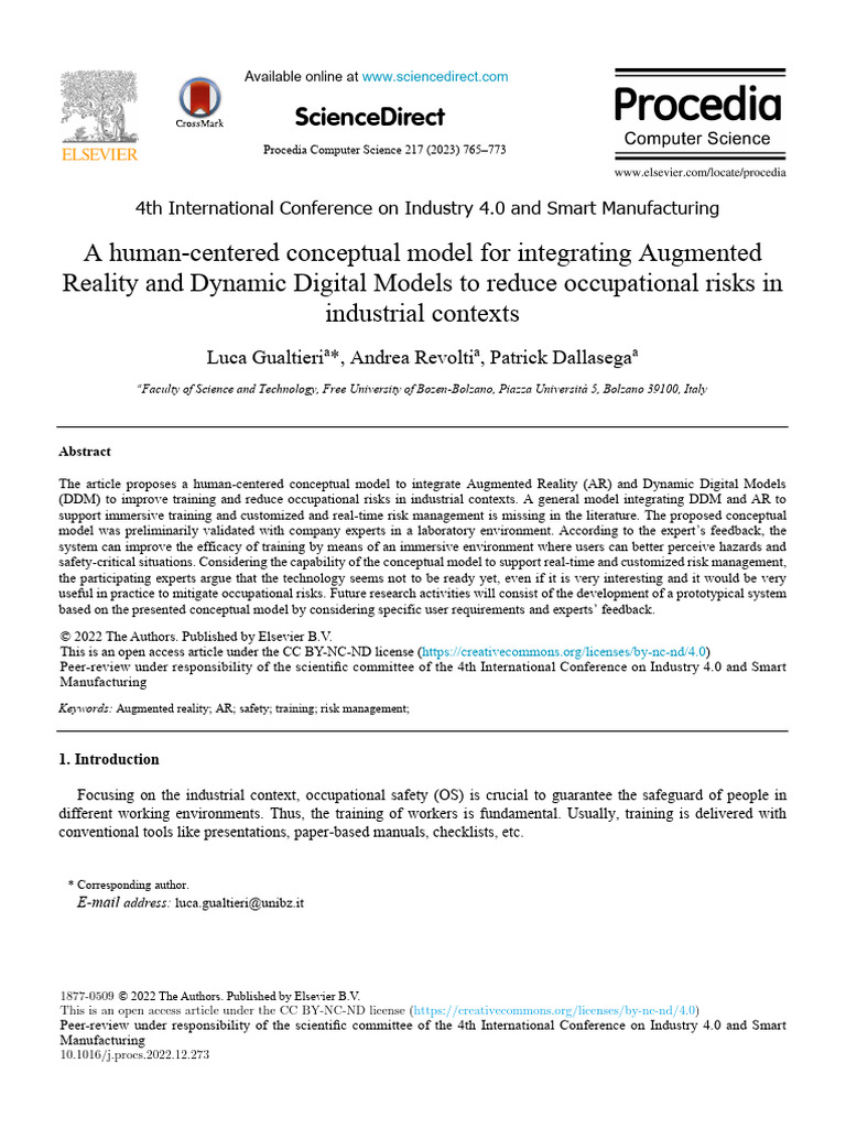 A Human Centered Conceptual Model For Integrating Augmented - 2023 - Procedia C | PDF ...