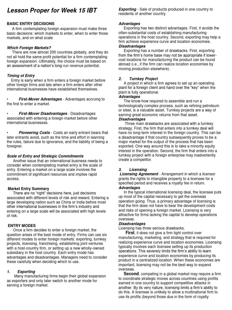 wk15 IBT | PDF | Franchising | Joint Venture