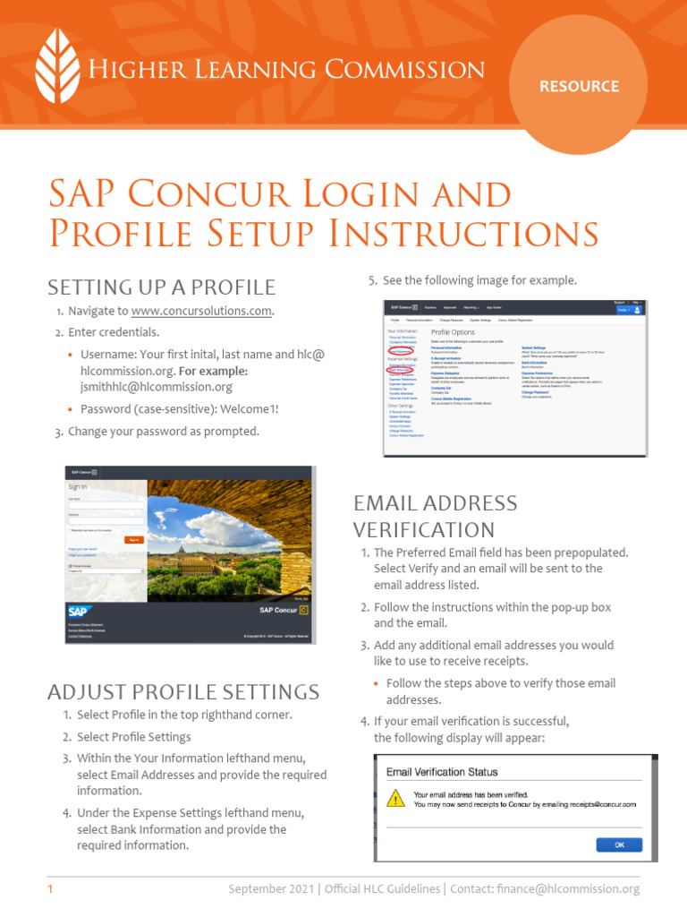SAPConcur LoginInstructions INF | PDF