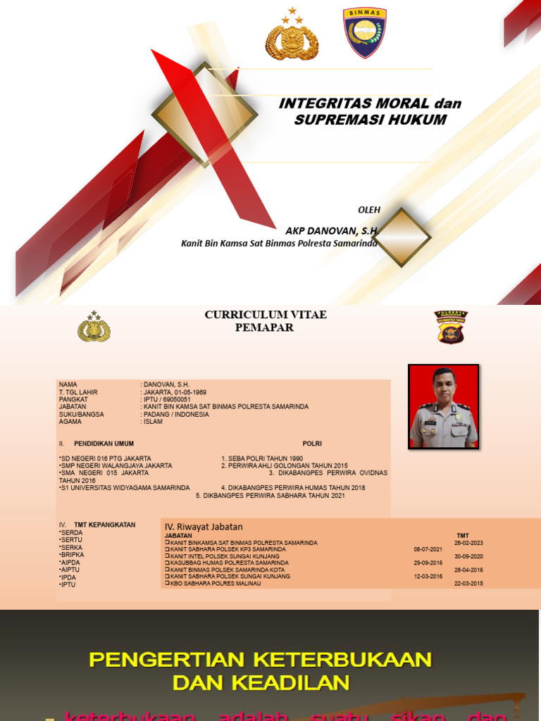 Paparan Integritas Moral Dan Supremasi Hukum | PDF