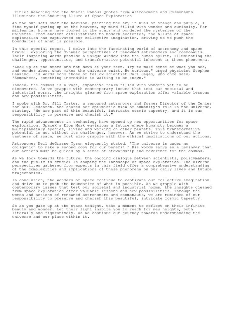 Exploring The Wonders of Space: Famous Quotes From Astronomers and ...