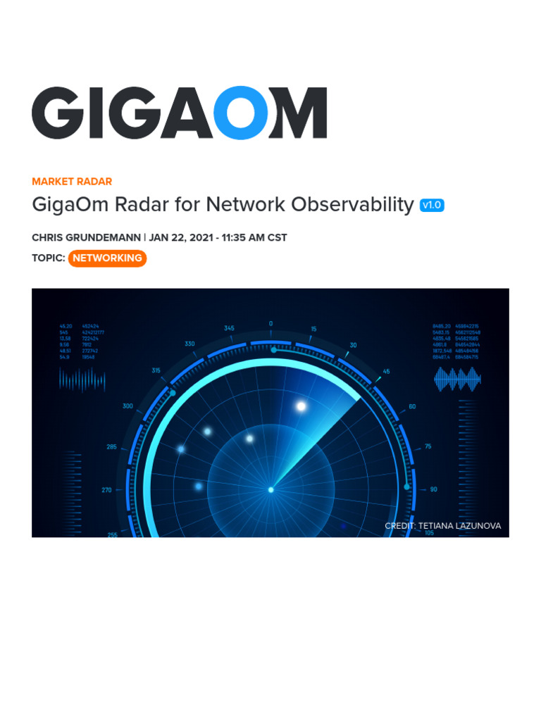 Gigaom Radar For Network Observability | PDF | Cloud Computing | Computer Network