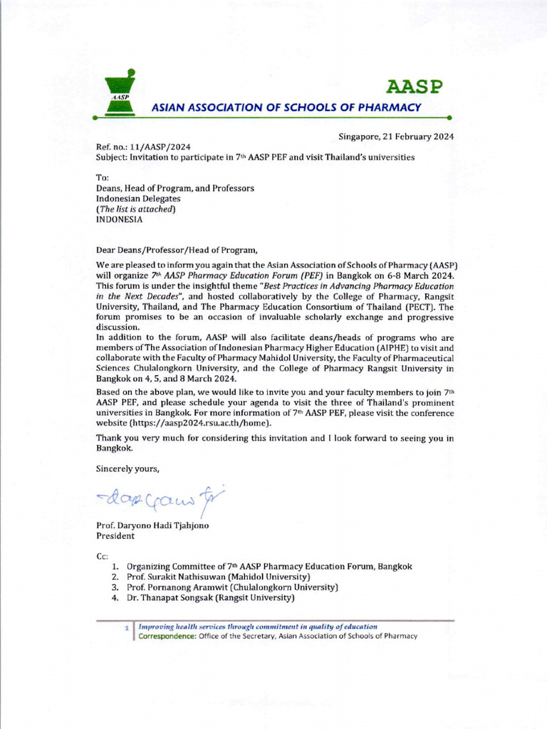 AASP Invitation Letter-Indonesian Delegates | PDF AASP Invitation Letter-Indonesian Delegates | PDF
