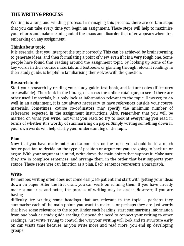 The Writing Process | PDF | Argument | Essays