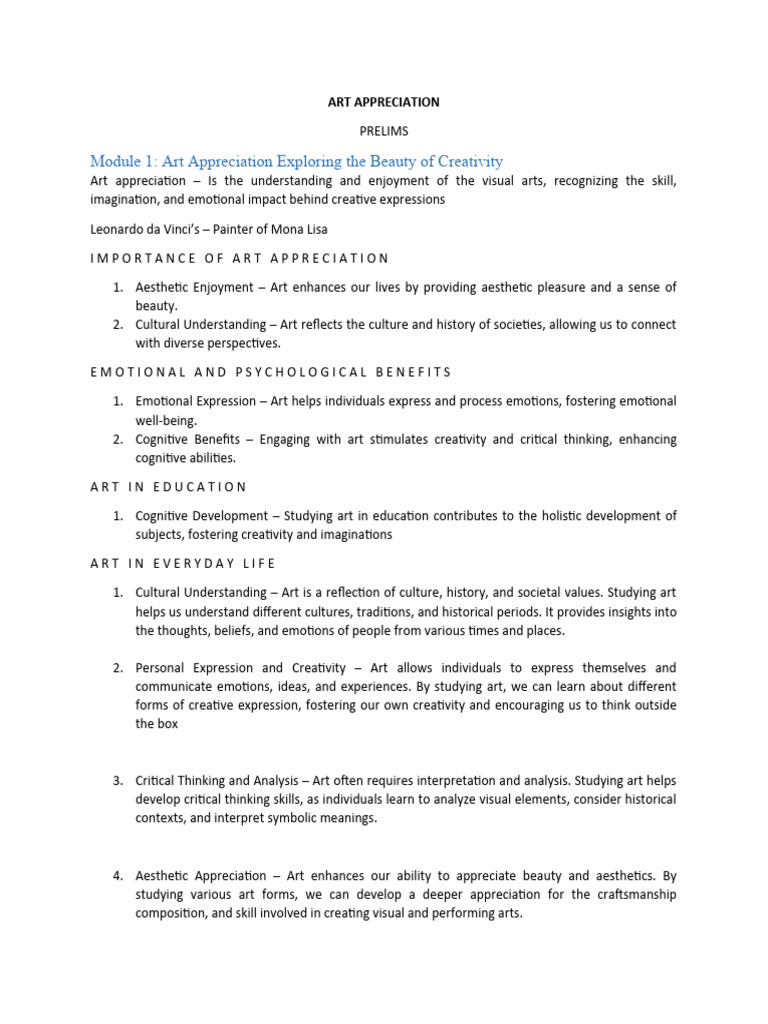 Art Appreciation | PDF
