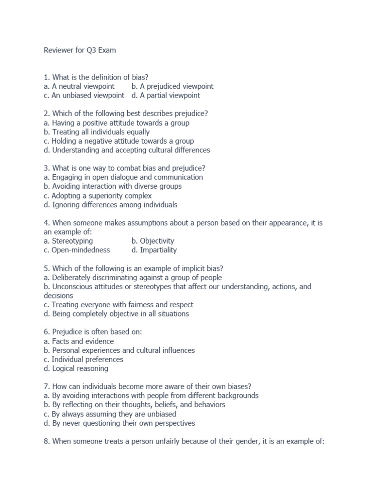 Reviewer For Q3 Exam | PDF | Bias | Fallacy