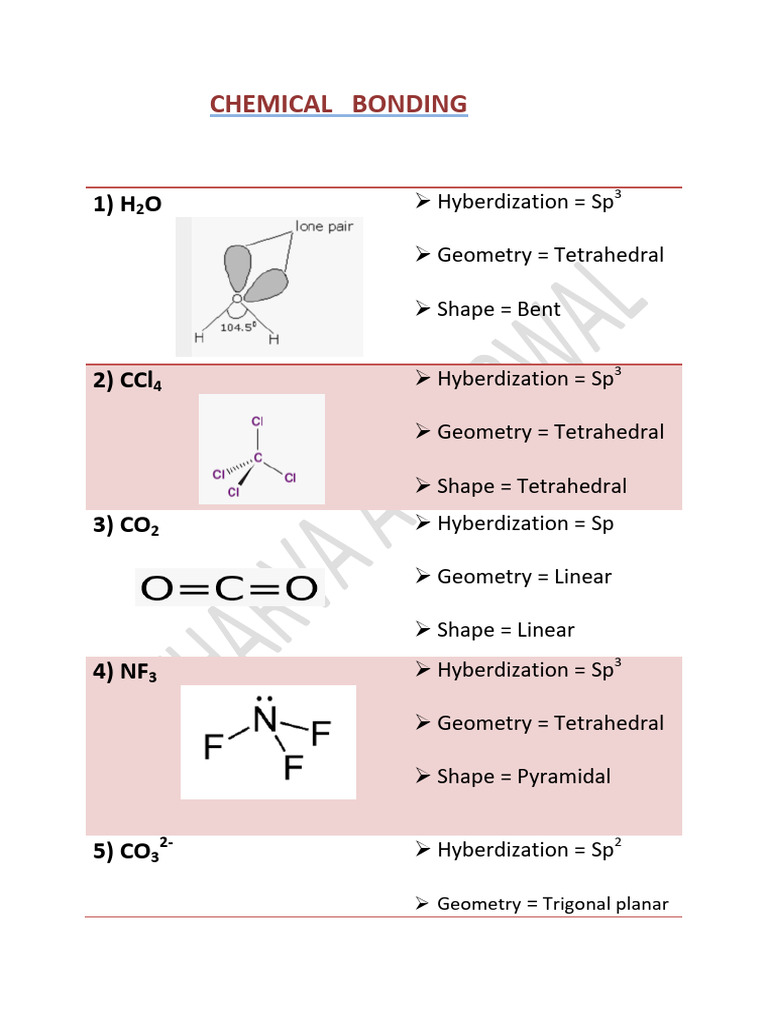 Chemical Bonding: Hybridization & Geometry | PDF | Sports & Recreation