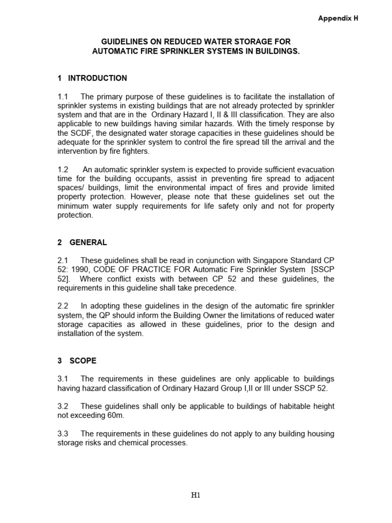 Appendix H | PDF | Fire Sprinkler System | Civil Engineering