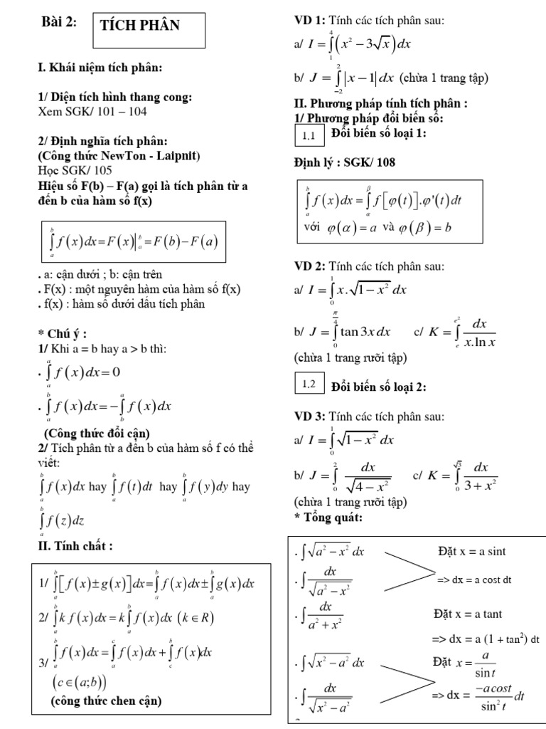 Bài 2. TÍCH PHÂN | PDF