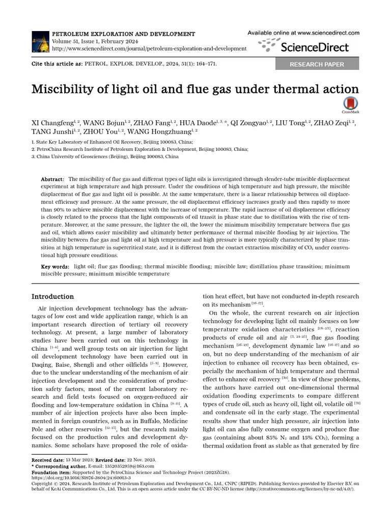 XI CHANGFENG 2024 - Miscibility of Light Oil and Flue Gas Under Thermal ...