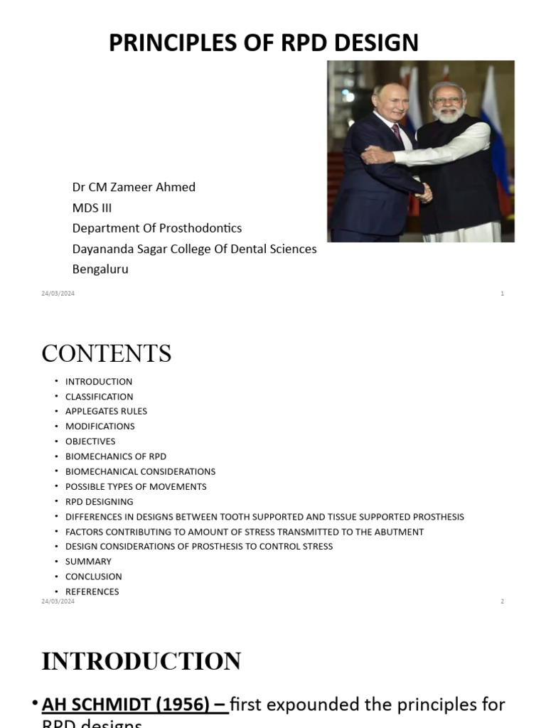 7 Principles of RPD Design - Cmza Seminar | PDF | Lever | Dentures