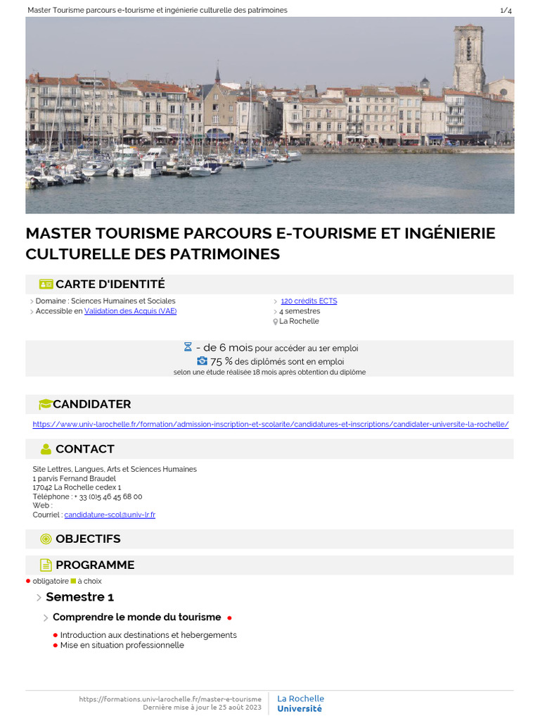 Master e Tourisme Simple | PDF