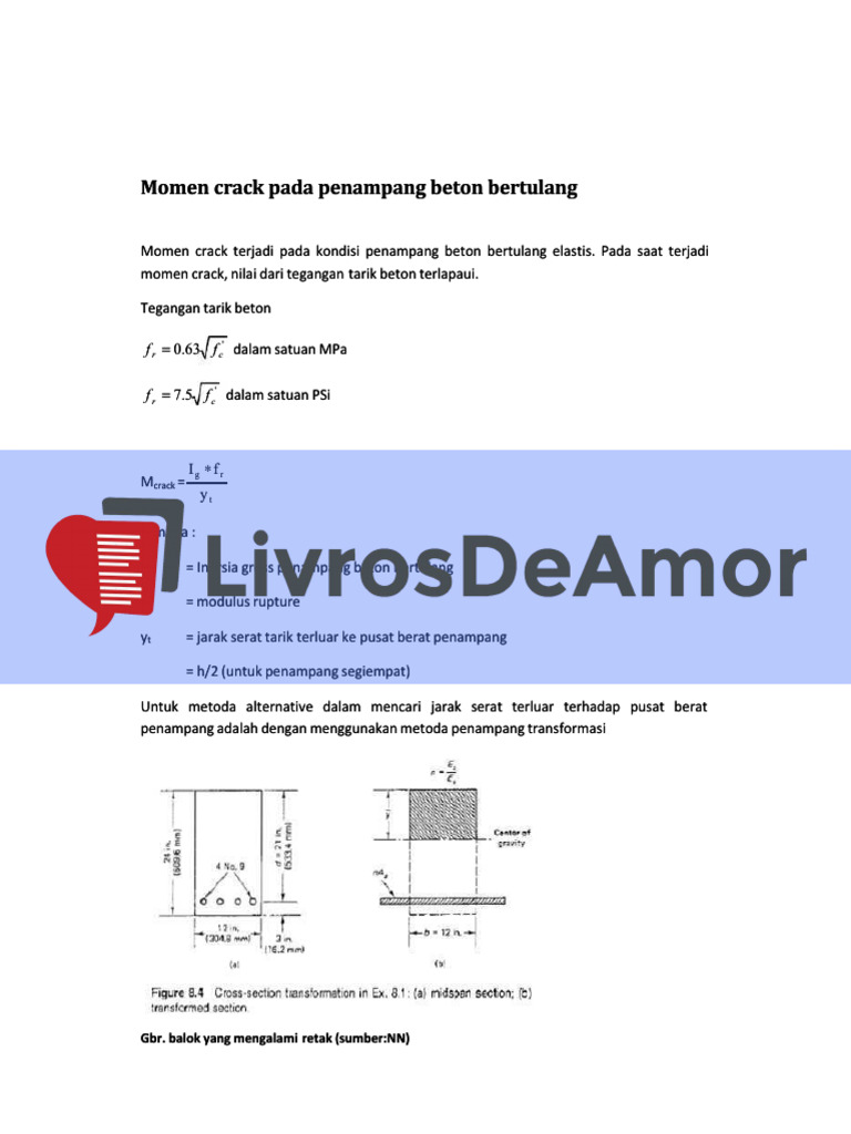 Momen Crack Pada Penampang Beton Bertulang | PDF | Sains & Matematika