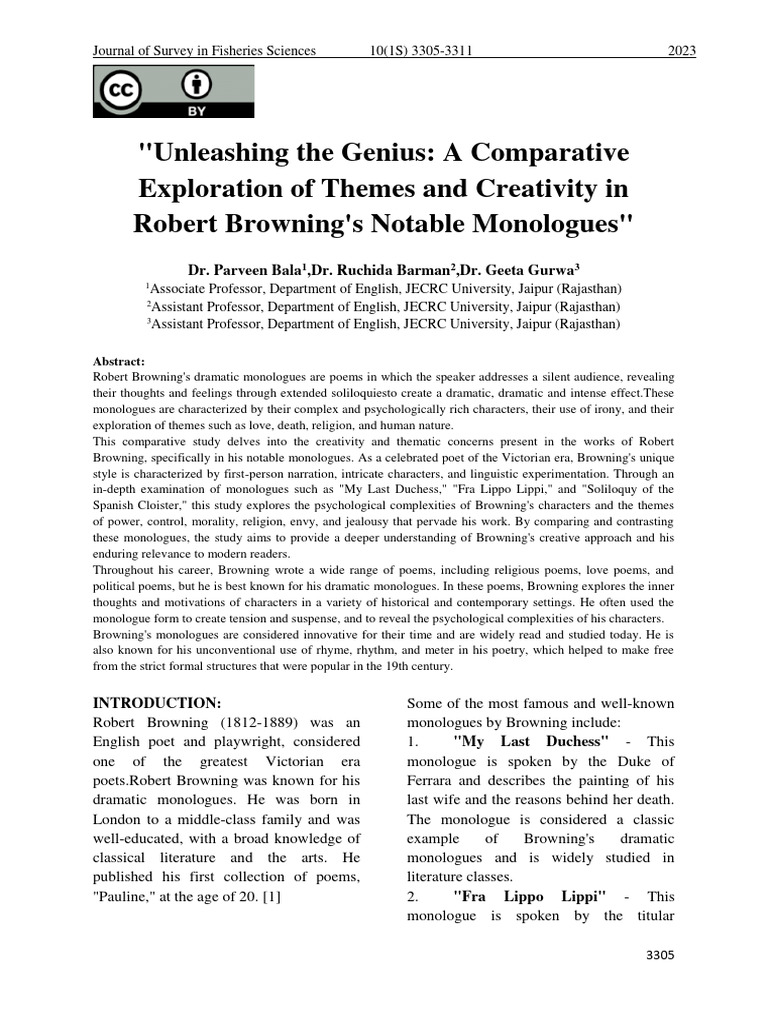 Robert Browning's Notable Monologues (1) | PDF | Robert Browning ...