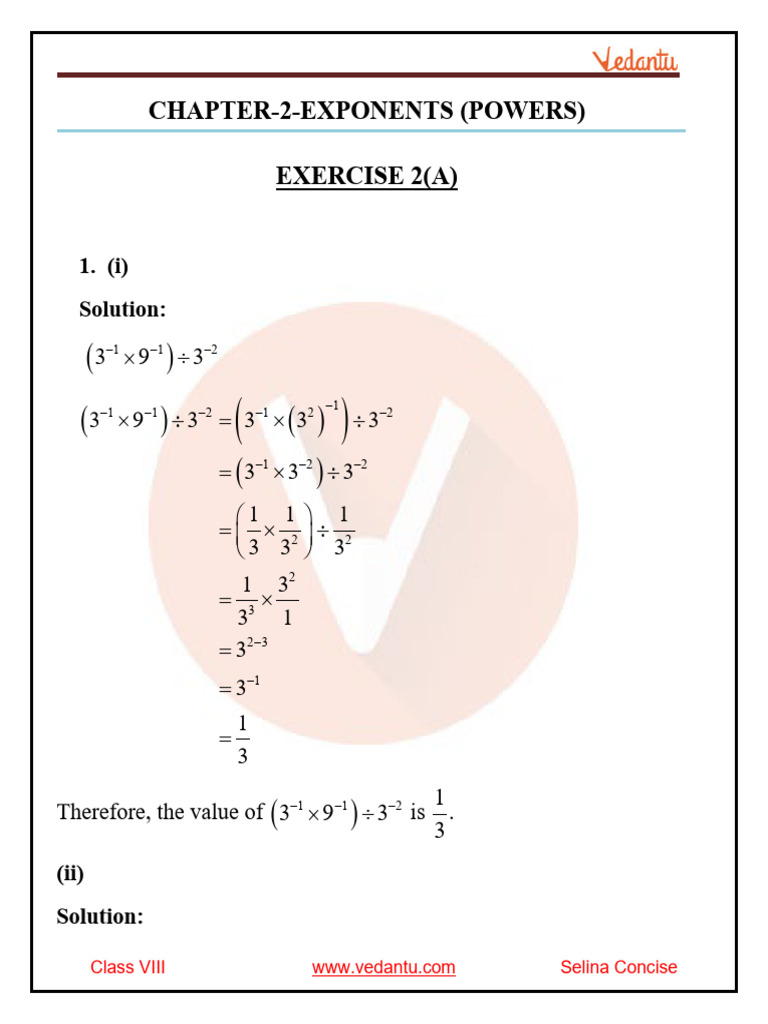 Selina Concise Mathematics Class 8 ICSE Solutions For Chapter 2 ...