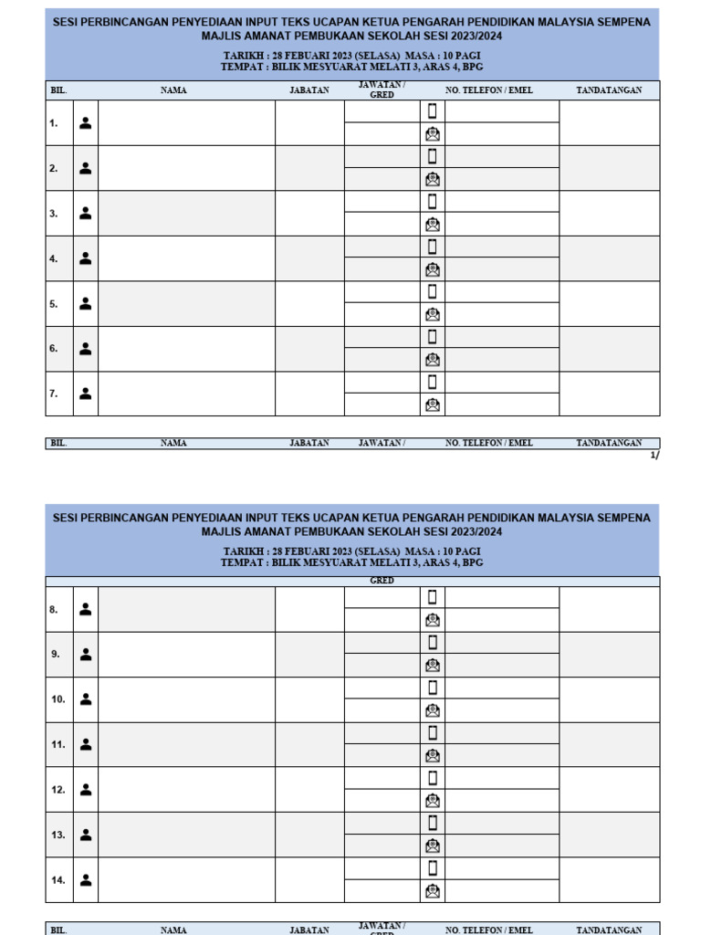 Kedatangan Mesyuarat | PDF