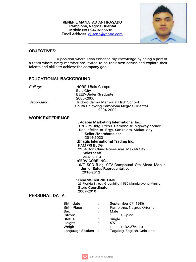 Resume Letter | PDF