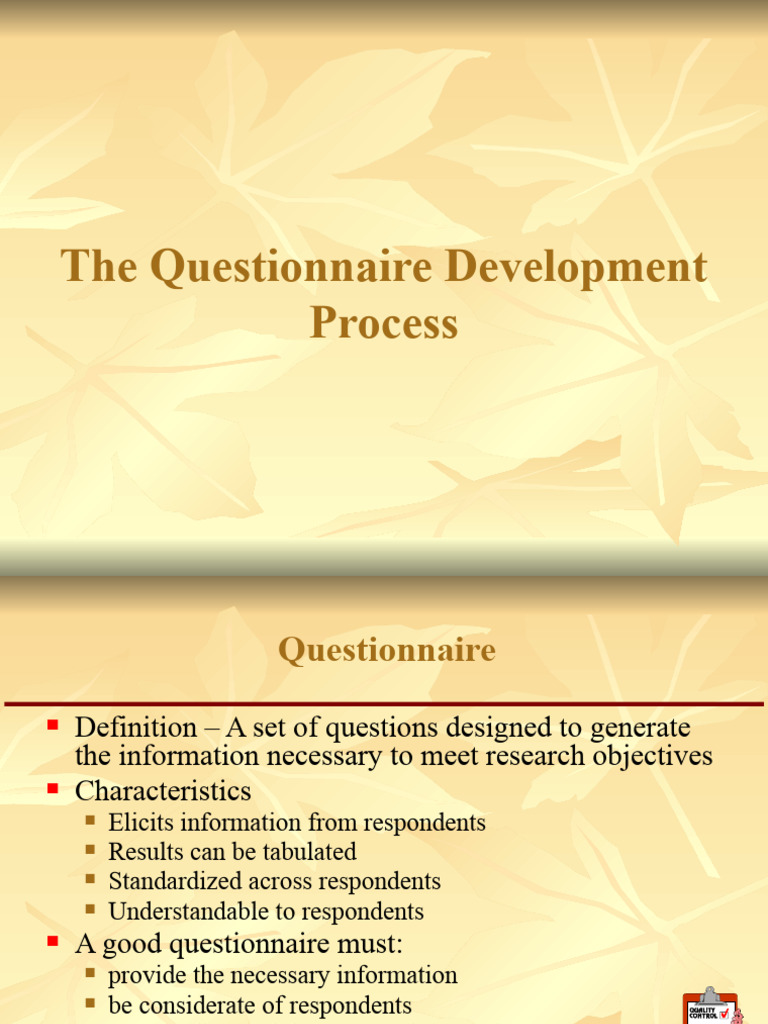 Questionnair Designing Lec6 | PDF | Validity (Statistics) | Questionnaire