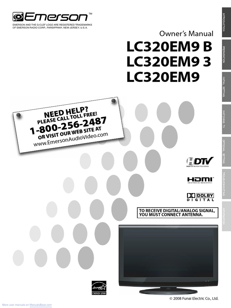 Manual Emerson LC320EM9 3 | PDF | Cable Television | Hdmi