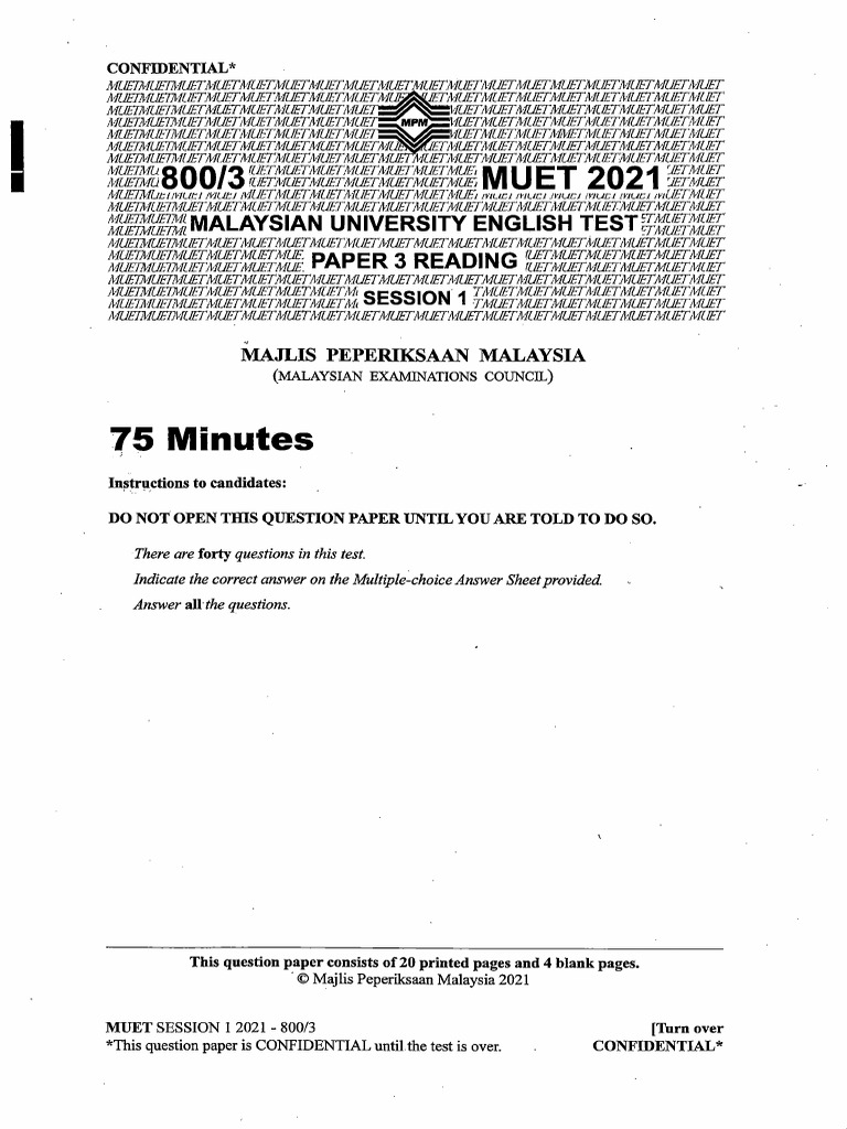 MUET (Reading) | PDF | Happiness | Thought