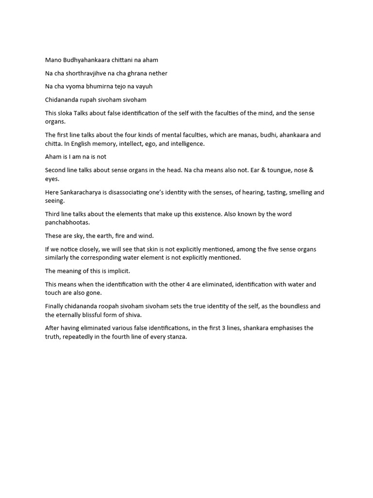 Nirvana Shatakam Pdf Prana Hindu Philosophical Concepts