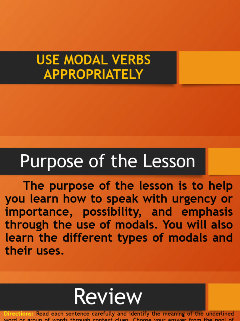 Use Modal Verbs Nouns Adverbs Appropriately101 | PDF | Adverb | Verb