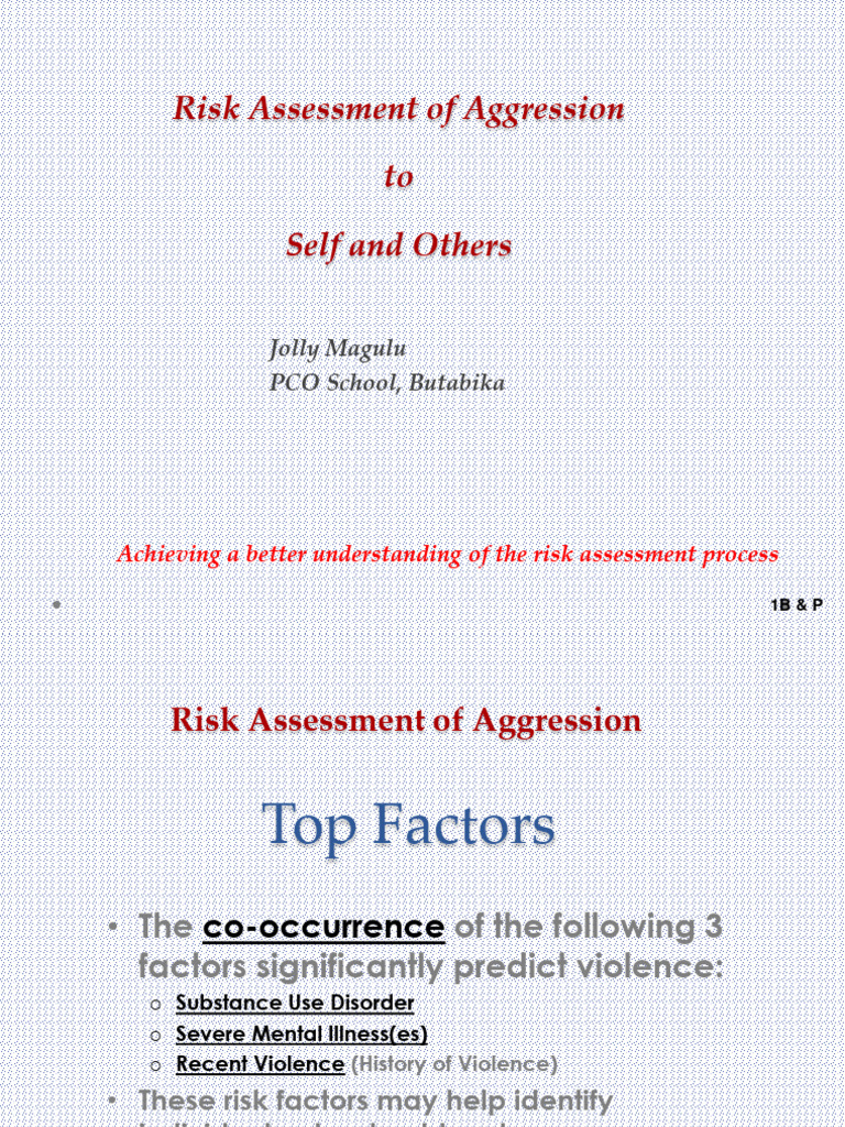 Violence Risk Assessment | PDF | Mental Disorder | Schizophrenia