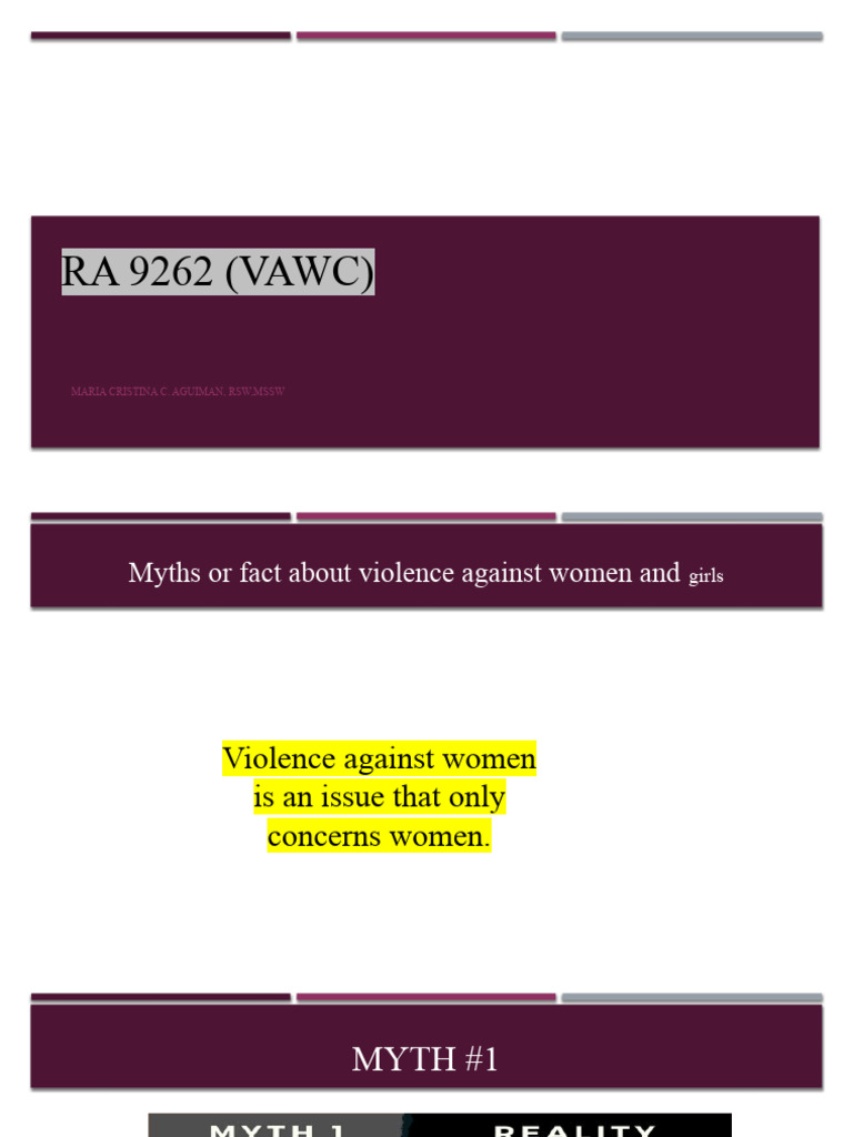 RA 9262 Vawc | PDF | Domestic Violence | Violence