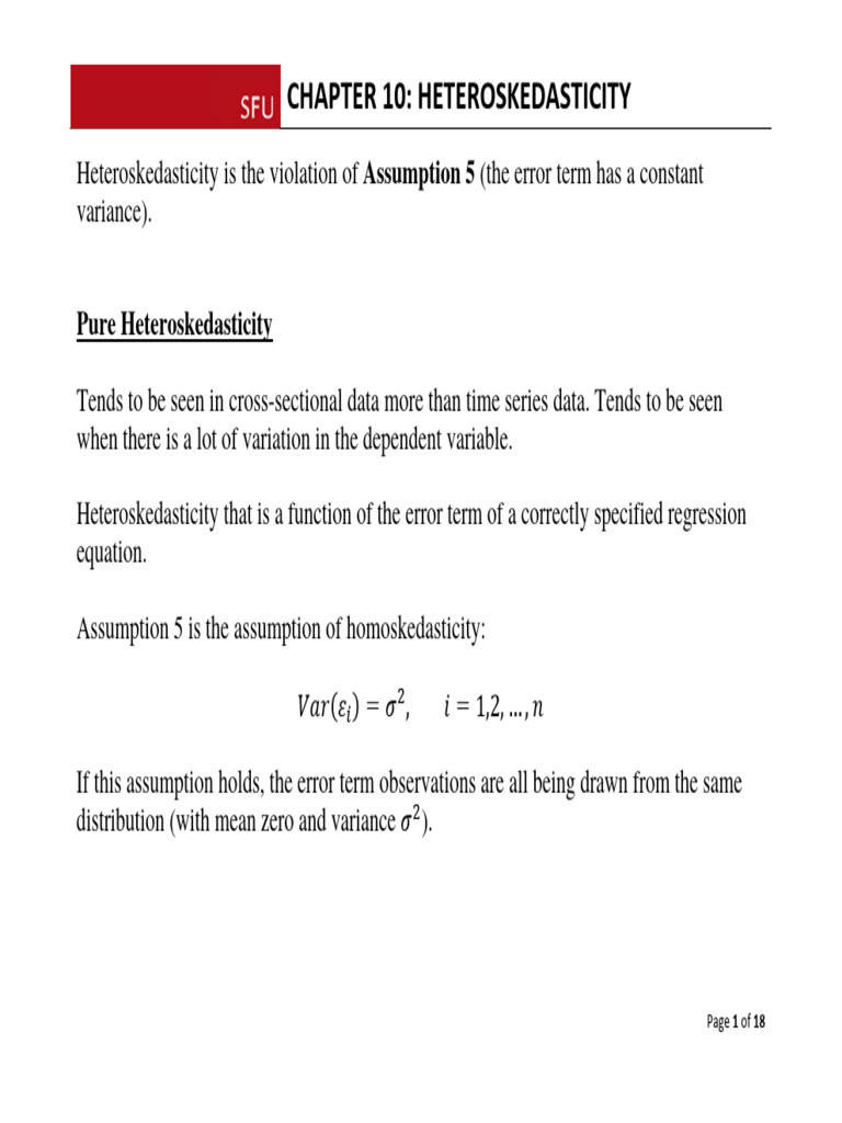 Understanding Heteroskedasticity | PDF | Ordinary Least Squares ...